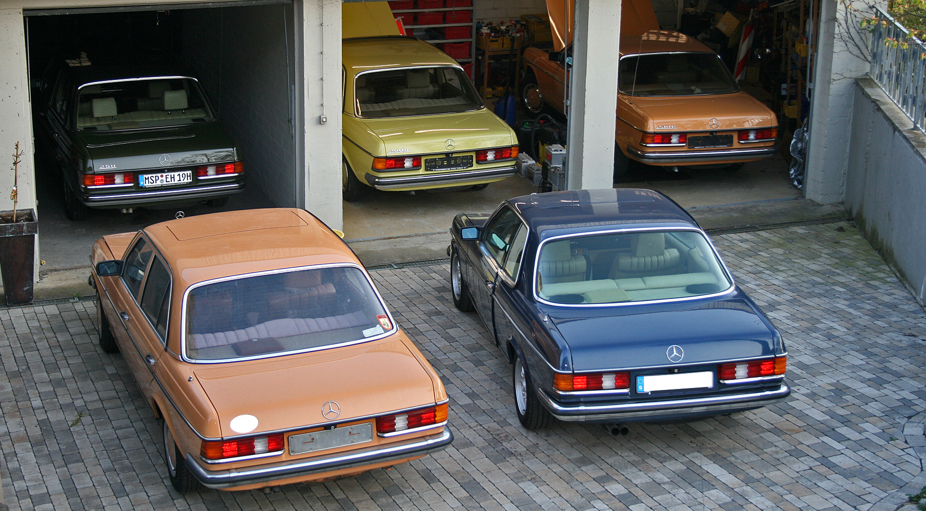 Mercedes Benz W123 Garage: Ein geparkt. Oder Fünf. - Sternwarter